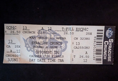 Syracuse Crunch Calder Cup Finals 2013 Rnd 4 Ticket Stub | eBay