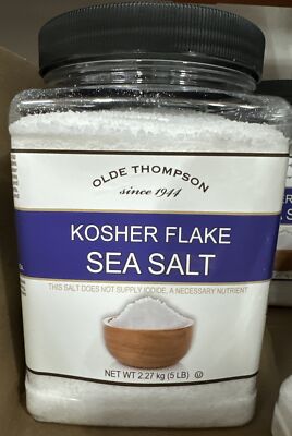 Olde Thompson Kosher Flake Sea Salt 5 lbs (2.27 kg Container) Mild Salt ...