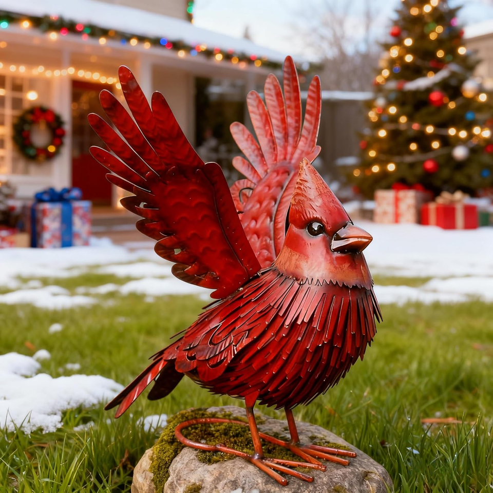 Cardinal Garden Decor Metal Yard: Art Outdoor Sculptures & Statues ...