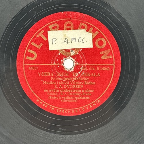 78 RPM Record - R.A. Dvorsky - Sukynka/Vcera Jsem Te Cekala - B 14040 ...