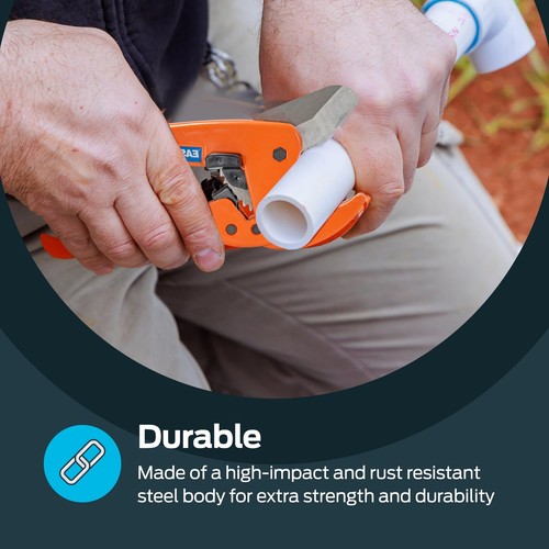 Heavy Duty PVC Pipe Cutter with Push-Button and Spring-Release Blade ...