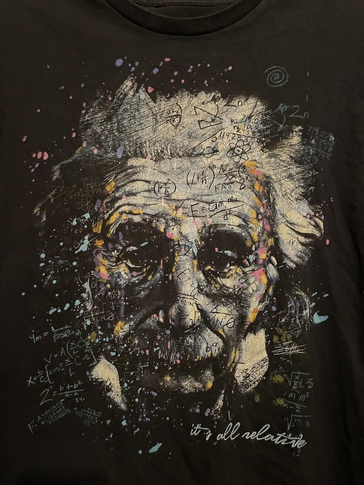 Albert Einstein Stephen Fishwick It’s All Relative Black T-shirt Size ...