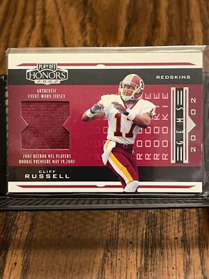 CLIFF RUSSELL 2002 PLAYOFF HONORS ROOKIE GEMS WORN JERSEY PATCH RELIC ...