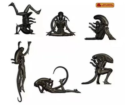 Movie Alien Xenomorph Big Chap Daily living 6Pcs Funny Figure Statue ...