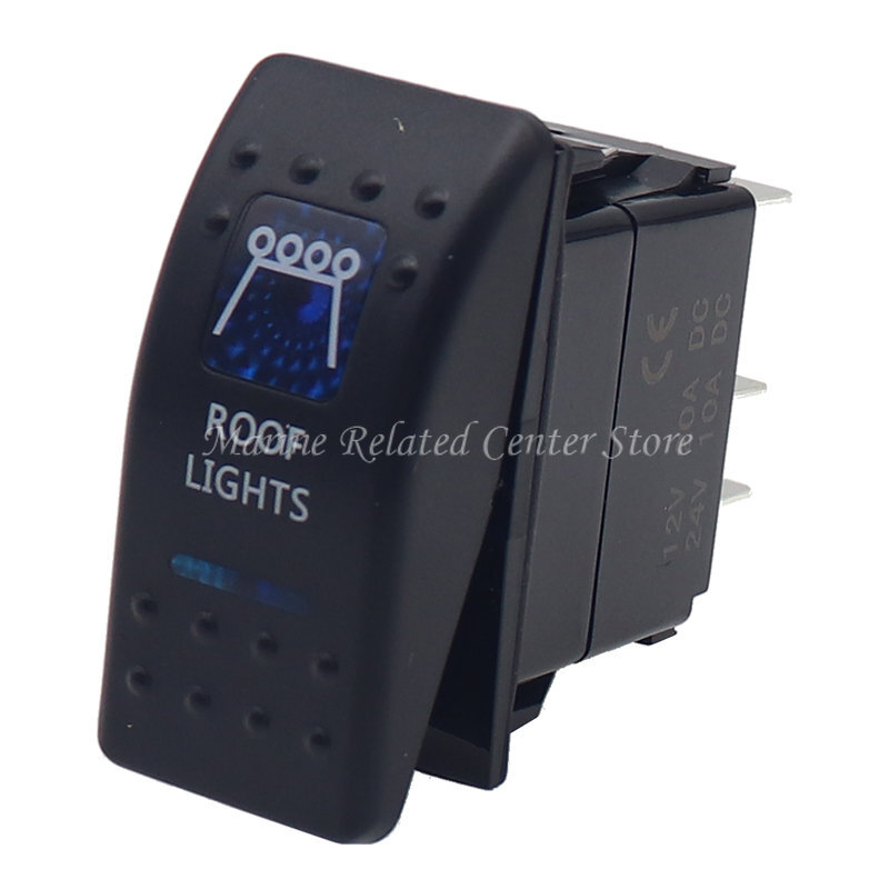 LED Light Rocker Toggle Switch On Off 12V Boat Car Blue Red for Carling ...