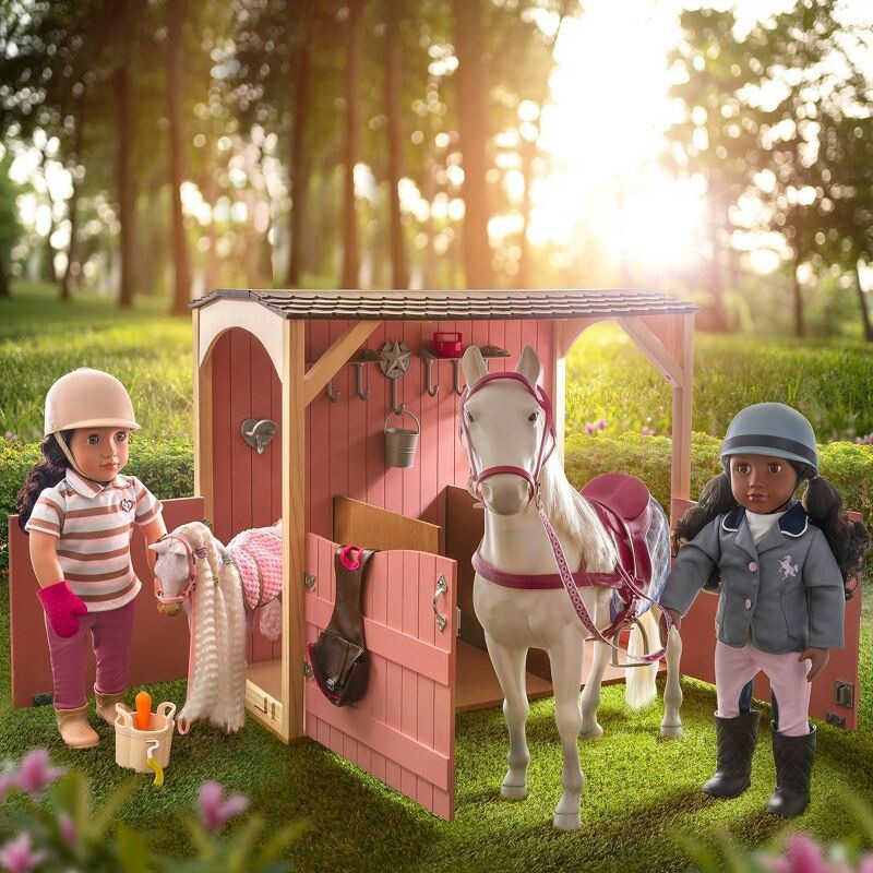 Our Generation Horse Barn Playset for 18" Dolls - Saddle Up Stables ...