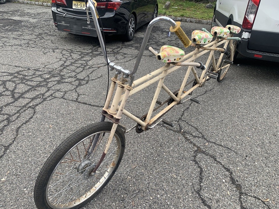 QUAD TRIPLET TANDEM BICYCLE SUPER RARE 1950 Skip Tooth RARE QUAD BIKE ...