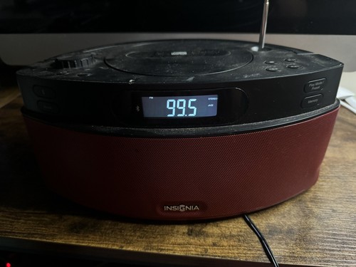 Red Insignia CD Boombox AM/FM Radio With Bluetooth AUX Model NS-BBTCD01 ...