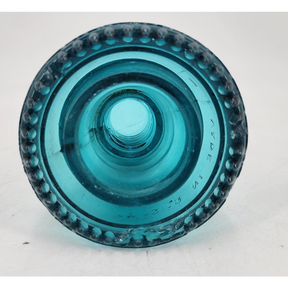 CD 154 Hemingray 42 Hemi Blue Antique Glass Telegraph Insulator FANG ...