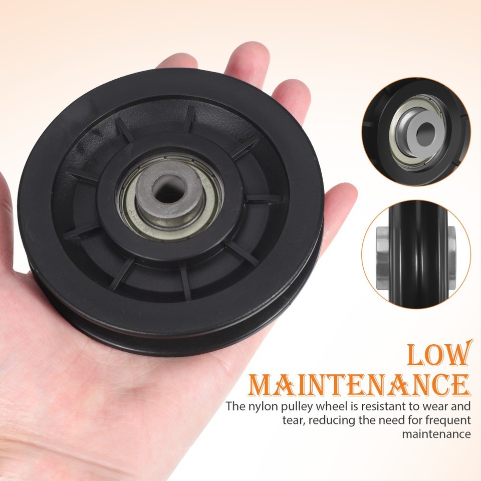 2pcs Nylon Bearing Pulley Wheel For Exercise Machine Heavy-Duty Smooth ...