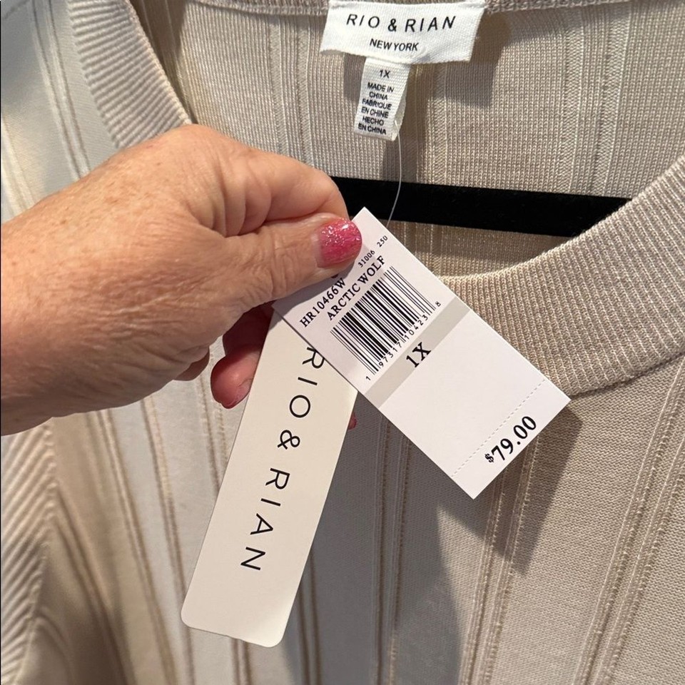 Rio & Rian Cream Crew Neck Sweater size 1X | eBay