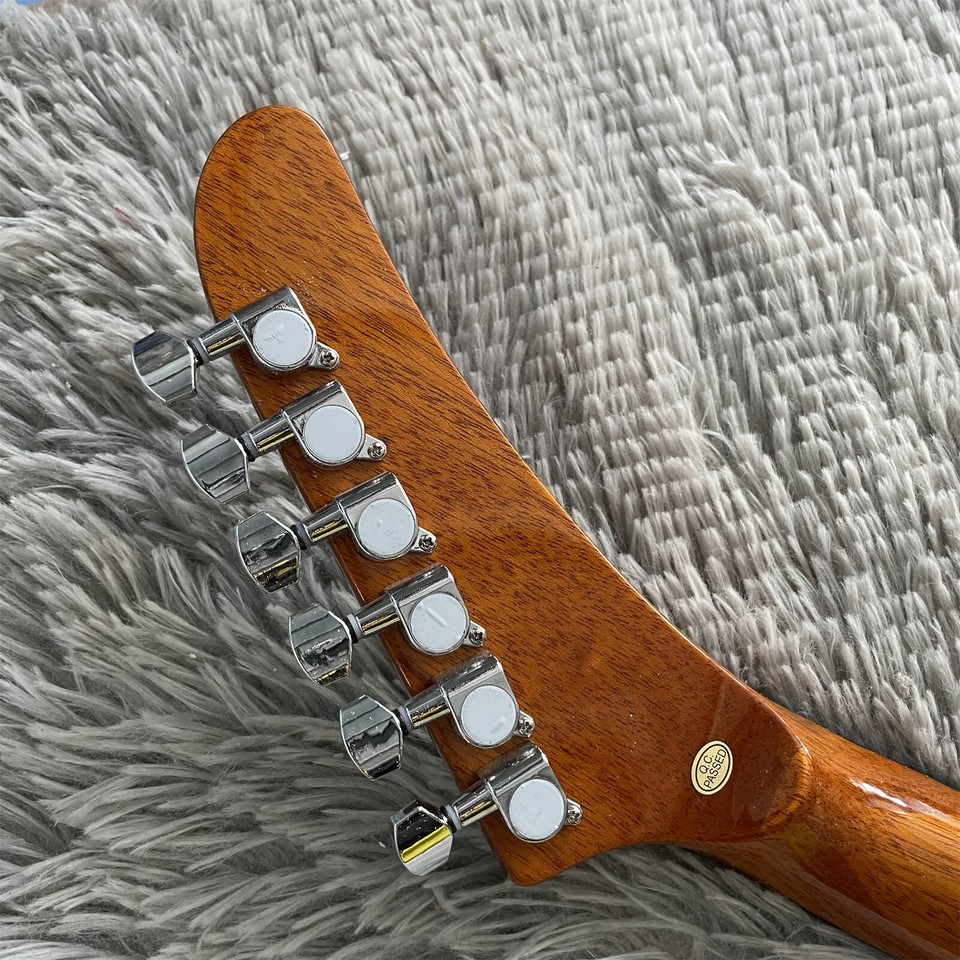 Left Handed Explorer Electric Guitar Yellow Body HPL Fretboard White ...