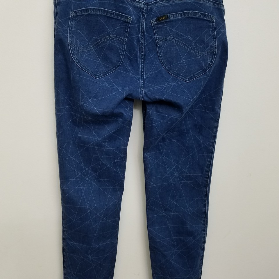 Lee Body Optix Jeans Womens 24 Dark Wash Geometric Stretch Skinny ...