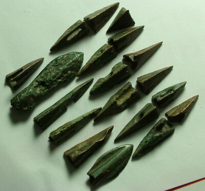 1 Rare Genuine ancient bronze Celtic Scythian Greek trilobe arrowhead ...