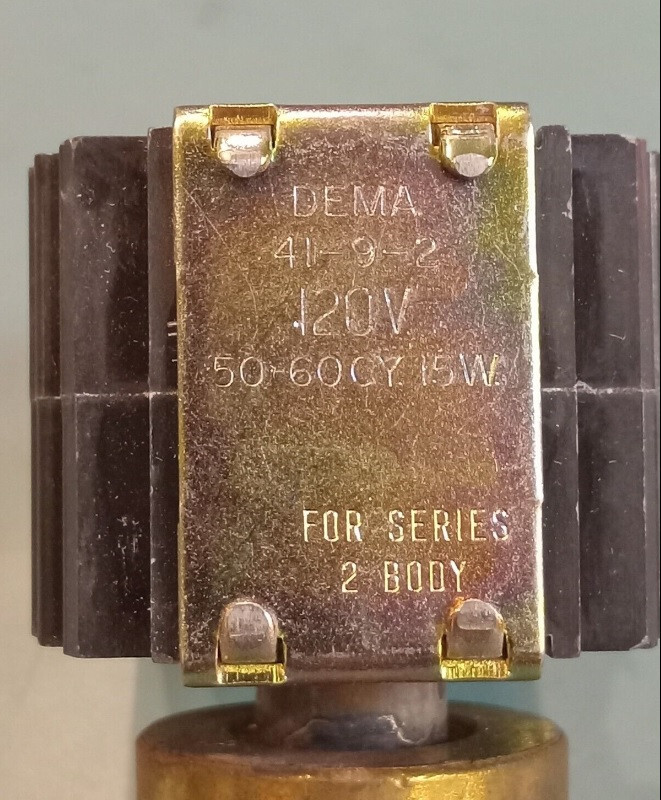 Dema 41-9-2 solenoid Valve Coil 120V 50-60CY 15W(part 1) | eBay