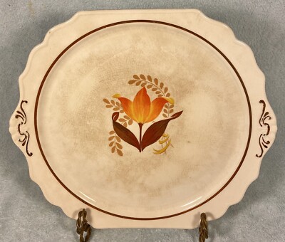 Vintage Art Deco Harker Pottery TULIP Cake Plate-BAKERITE-22K Gold ...