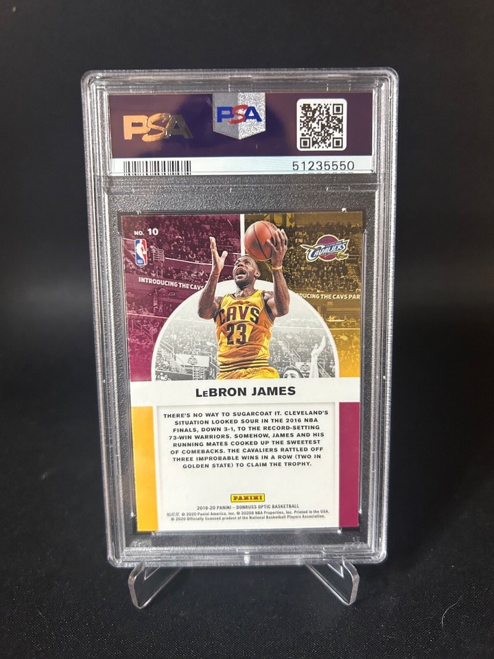 2019-20 Panini Donruss Optic LeBron James #10 Winner Stays Insert PSA 9 ...