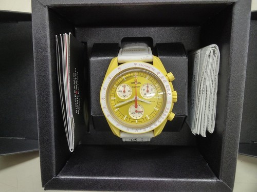 Omega Speedmaster Misson to The Sun MoonSwatch Bioceramic Quartz Mens ...