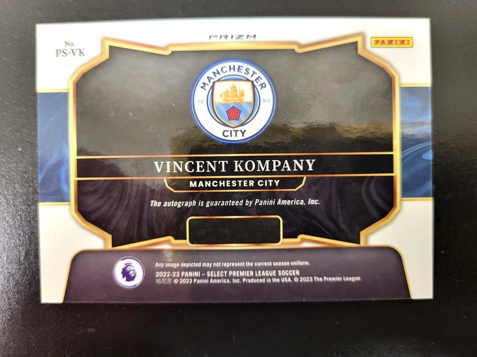 2022-23 Select Premier League Soccer VINCENT KOMPANY Peacock Prizm Auto ...