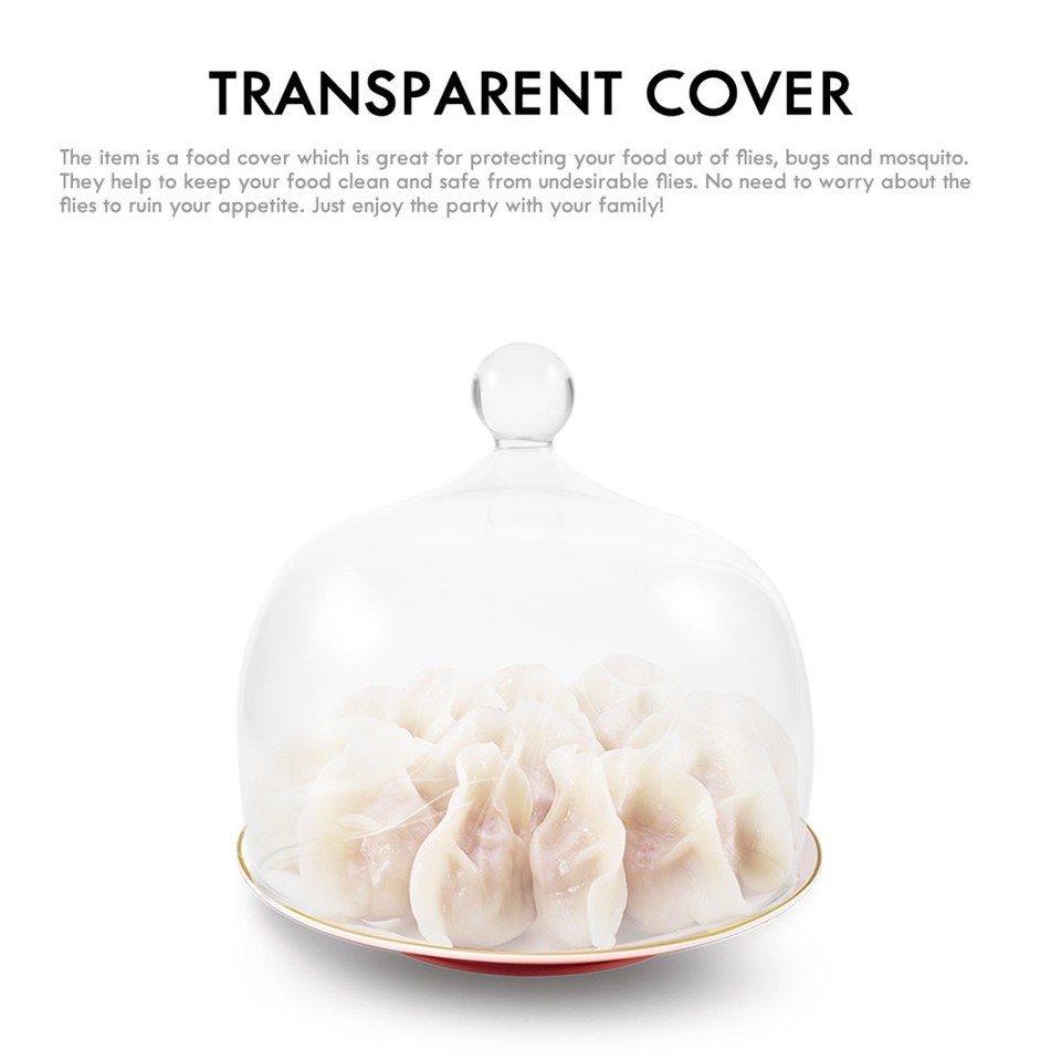 Glass Dome Small Splash Resistant Lids Cover Reusable Food Covers Plate ...