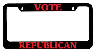 Black METAL License Plate Frame Vote Republican Auto Accessory | eBay