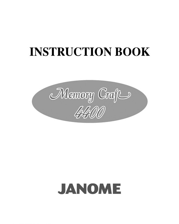 Janome Memory Craft 4400 Sewing Machine Instruction Manual | eBay