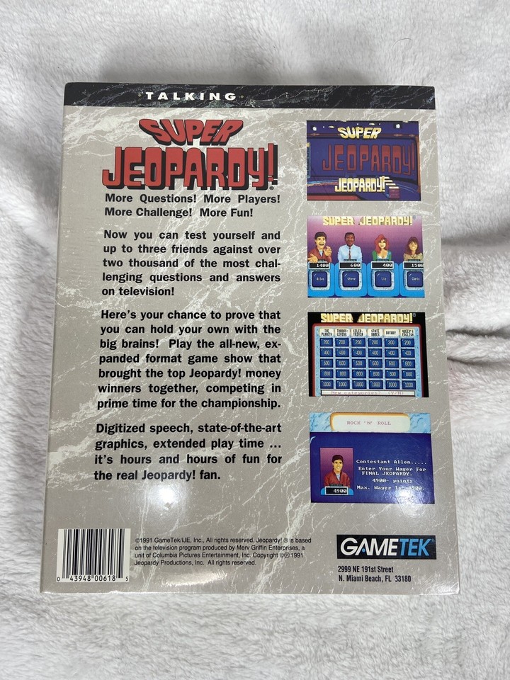 New Sealed Gametek PC Talking Super Jeopardy Wheel Of Fortune 5.25 Inch ...