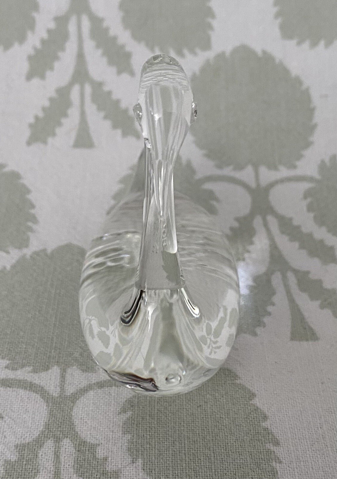 Vintage David C Beaubien DCB 1984 Clear Glass Swan Art Figurine ...