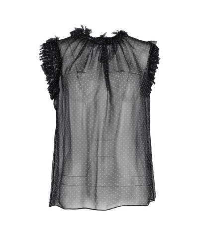 Dolce & Gabbana Polka Dot Ruffled Sheer Top In Silk Women Black Uk Size ...