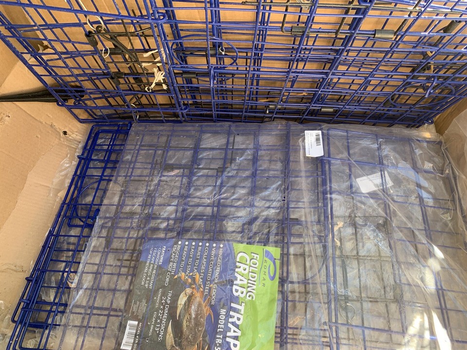 Promar Deluxe Large Folding Crab Trap with 4 Doors Vinyl Coated Steel ...