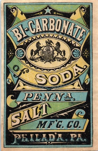Pennsylvania Salt Mfg. Co. Bi-Carbonate of Soda Label - Victorian | eBay