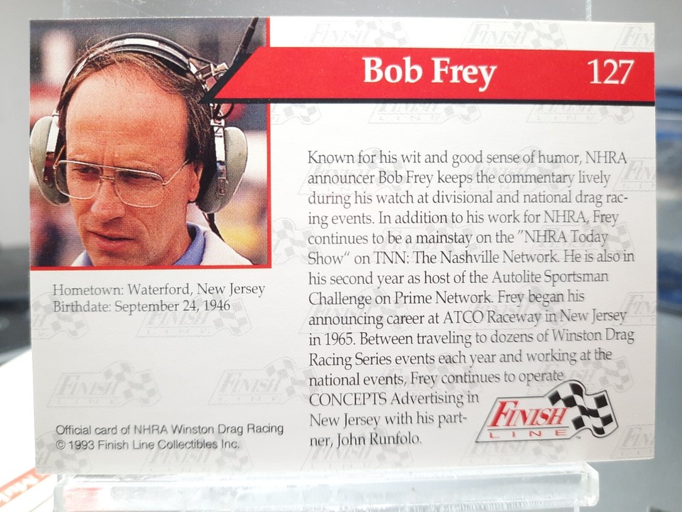 1993 Finish Line Nhra Bob Frey Trading Card #127 | eBay