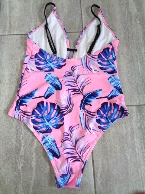 Koala Bay Pink Foliage One Piece Swimsuit Swimming Costume M | eBay