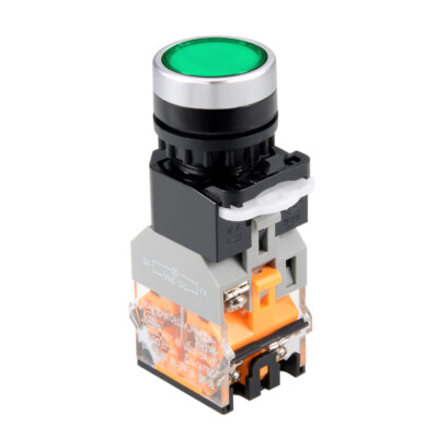 22mm Momentary Push Button Switch Round Button DPST 1 NO 1 NC Light 24V ...