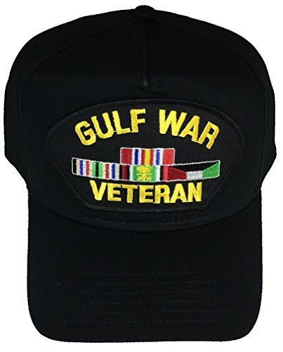 GULF WAR VETERAN W/ SERVICE RIBBONS HAT CAP ODS DESERT STORM SHIELD ...