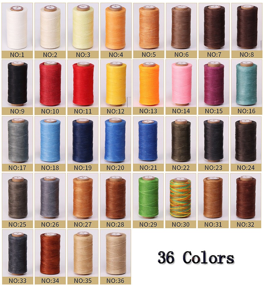 DIY Leather Sewing Stitching Flat Waxed Thread Durable String Cord 260M ...