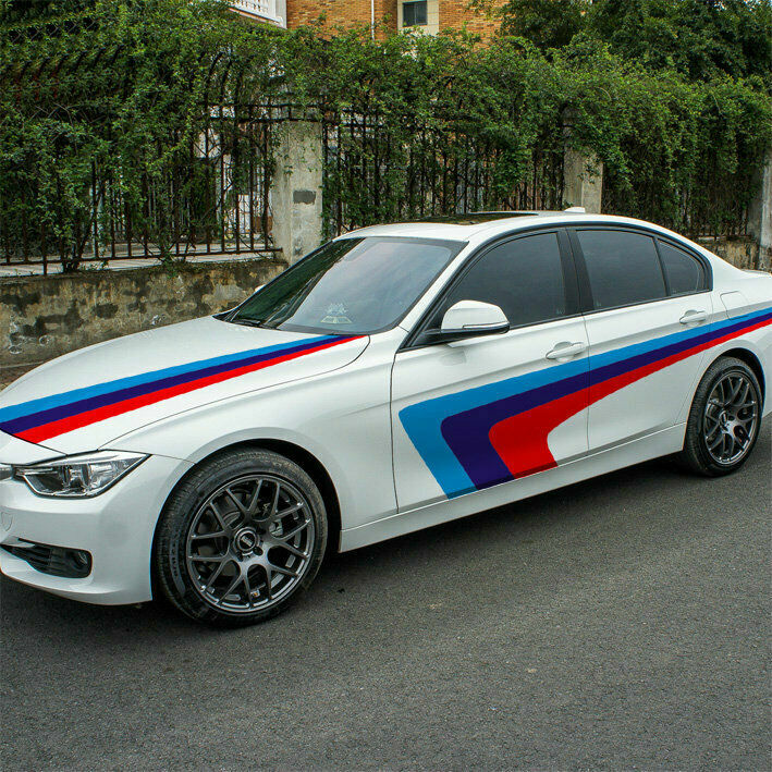Graphics Racing Stripe Car Stickers For BMW Side Door Skirt Decal ...