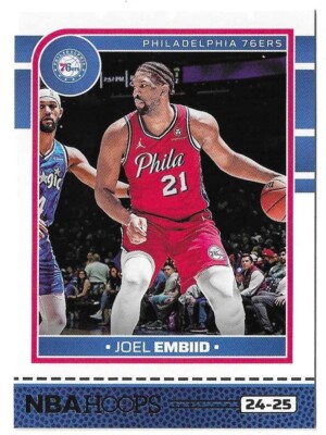 2024-25 Panini NBA Hoops Basketball Joel Embiid Card #131 Philadelphia ...