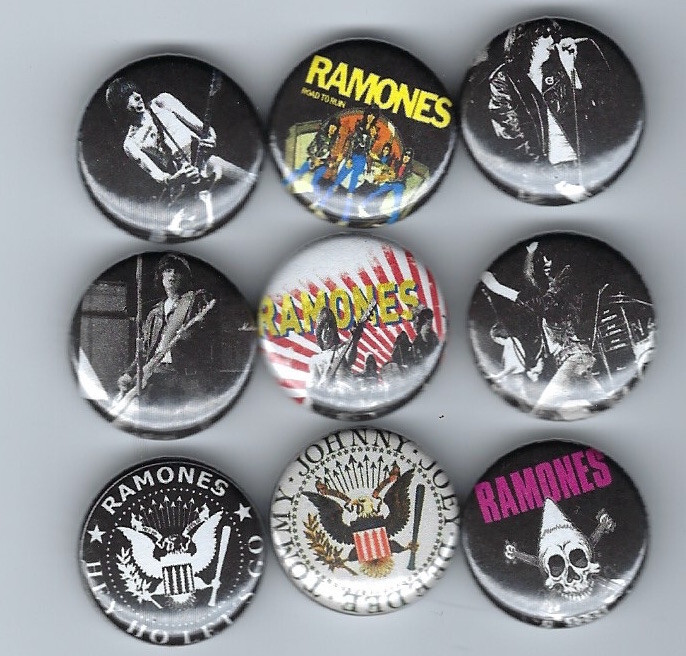 The Ramones Set of 9 1" Pins Buttons Badges Punk Rock Classic Rock NY ...