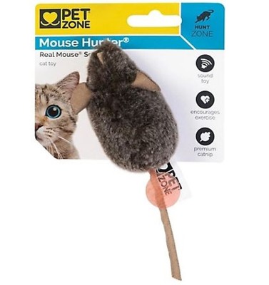 Pet Zone 1550012618 Mouse Hunter Play-N-Squeak Fabric with Catnip Aroma Cat Toy | eBay