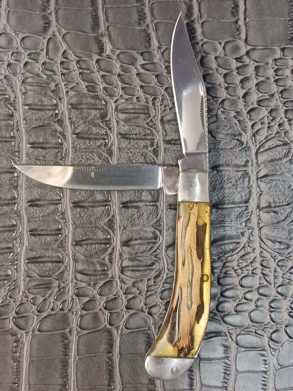 Cholla Cactus Handle 440hc Steel 2-blade Clip/Spear Point Trapper ...