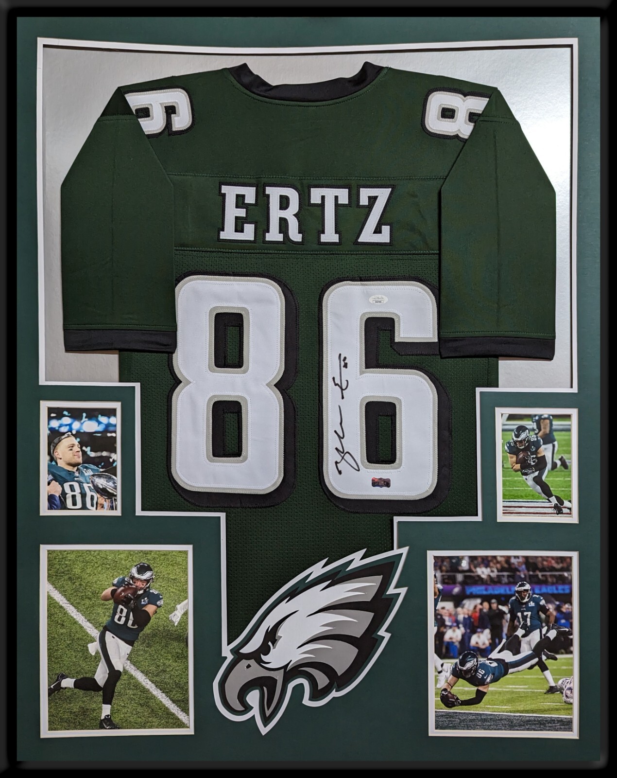 FRAMED PHILADELPHIA EAGLES ZACH ERTZ AUTOGRAPHED JERSEY JSA COA | eBay