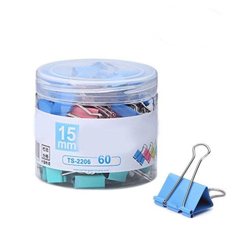 60Pcs Colored Binder Clips Paper Clamp Clips for Office Home Schools ...