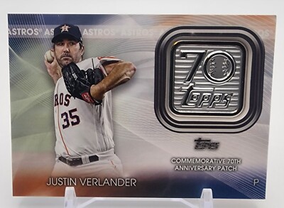 2021 Topps Update Series Justin Verlander 70th Anniversary Patch T7OP ...