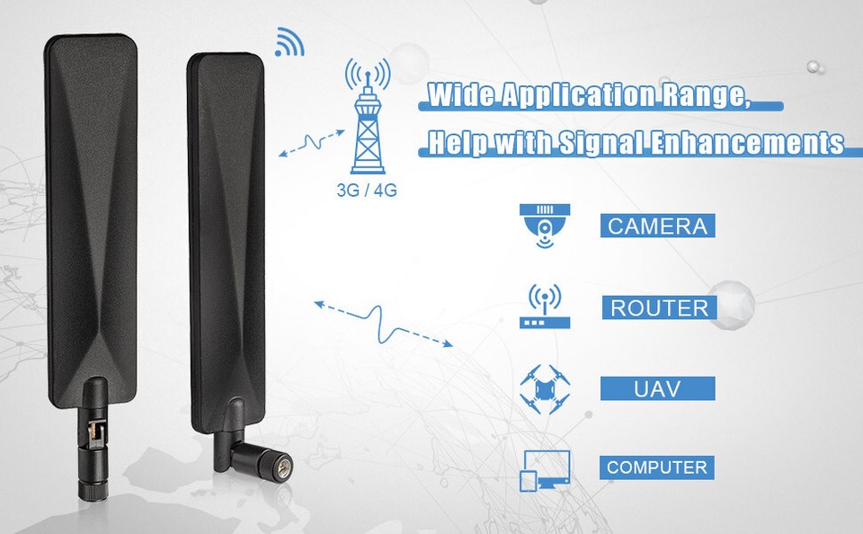 2 Pack SMA External Antenna For Huawei Aerial Booster Three 4G LTE B310 ...