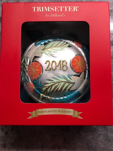 TRIMSETTER ROUND TROPICAL GLASS ORNAMENT DATED 2018 NIB | eBay