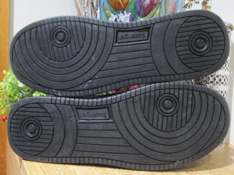 Womens Slazenger Tower Low Lo Black Leather Coated Trainers / Shoes in ...