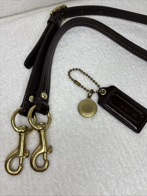 Vintage Coach replacement Brown Shoulder Strap Hangtags Antique Brass ...