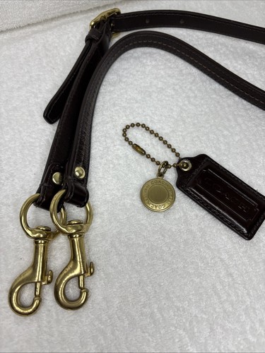 Vintage Coach replacement Brown Shoulder Strap Hangtags Antique Brass ...