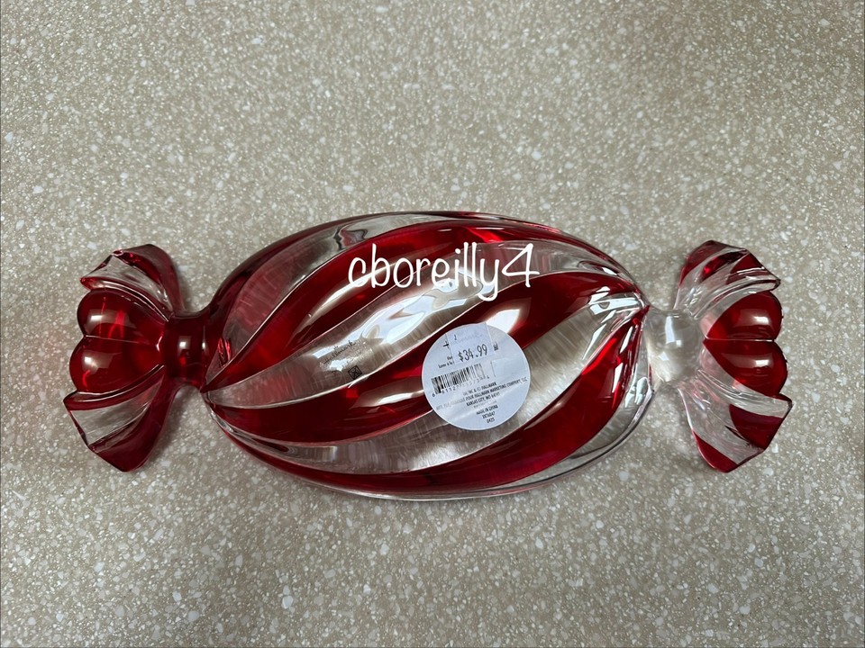 Hallmark Wrapped Peppermint Candy-Shaped Serving Dish Hostess Gift ...